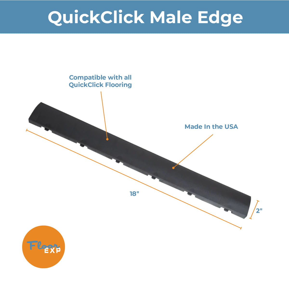 QuickClick Dance Floor Edging | Male Edge | Graphite — FloorEXP
