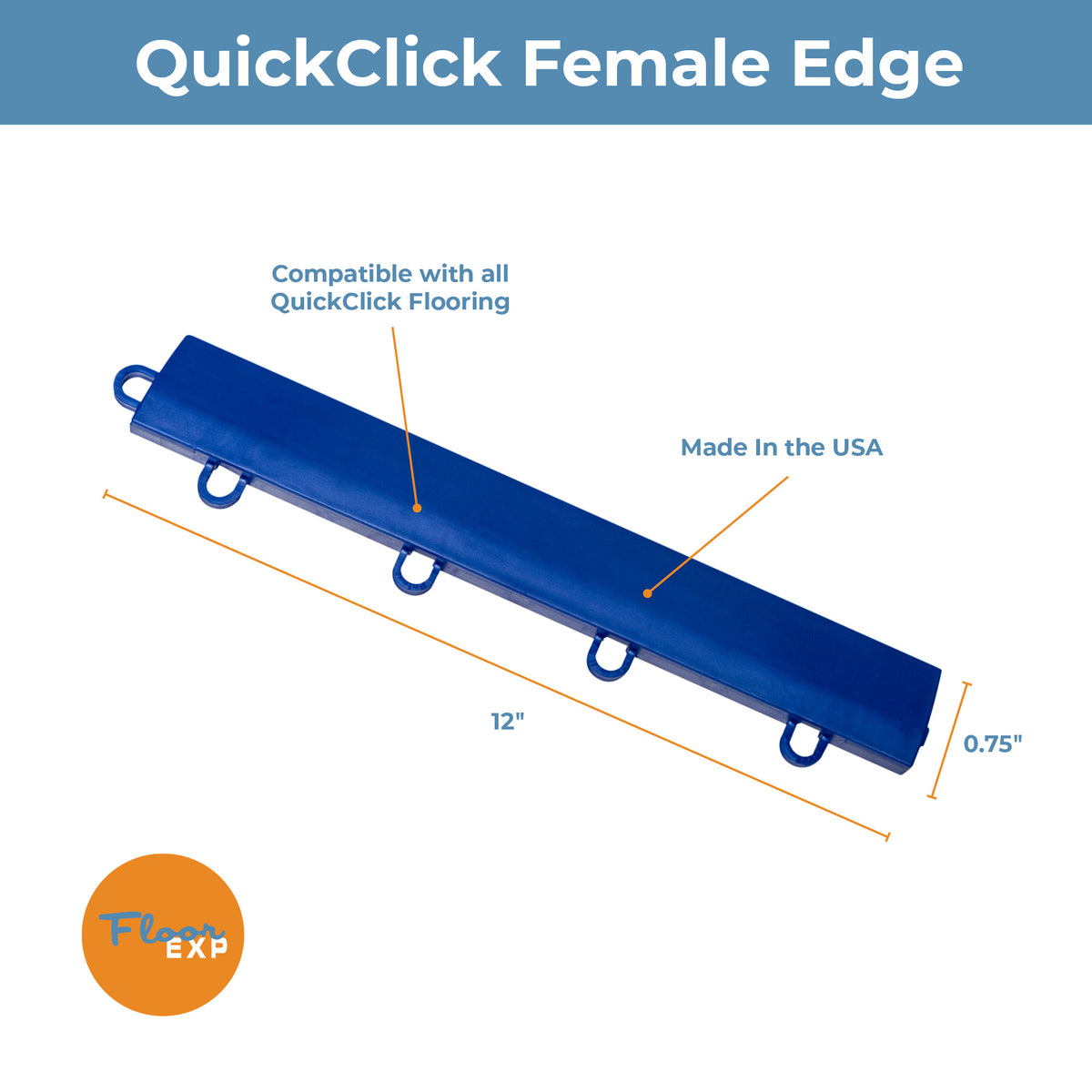 QuickClick Floor Edging | Female Edge | Royal Blue — FloorEXP